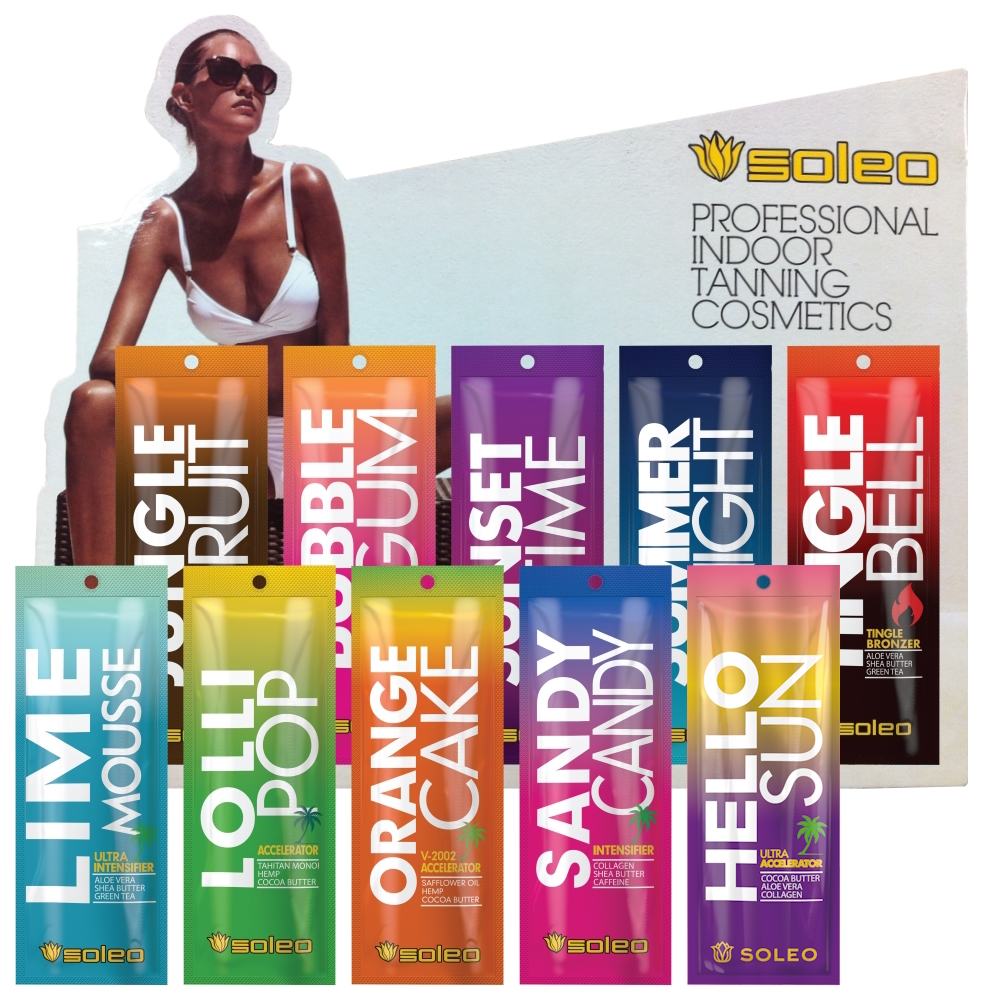 Soleo Full Basic Line Sachet Display Deal – Peak Tanning and Beauty ...